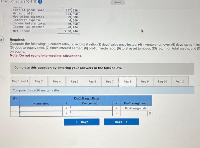 Solved Required: Compute the following: (1) current ratio, | Chegg.com