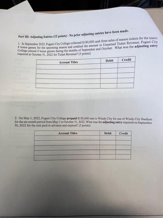 Solved Part III: Adjusting Eatries (12 points) - No prior | Chegg.com