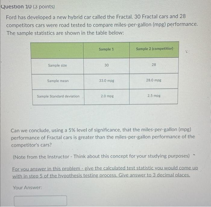 Solved Ford has developed a new hybrid car called the | Chegg.com