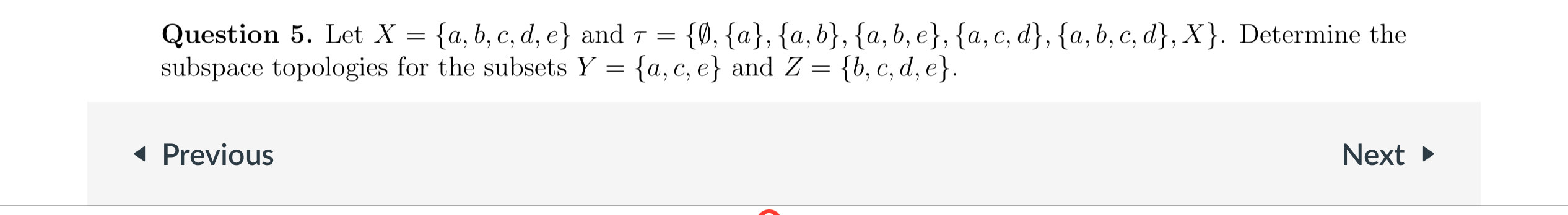 Solved Question 5. ﻿Let x={a,b,c,d,e} ﻿and | Chegg.com
