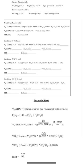 FEN2=[100−(F2O2+F1(CO2)] VE STPD =VF ATPS | Chegg.com