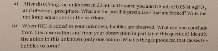 Solved 5. An unknown salt consists of two types of cations | Chegg.com