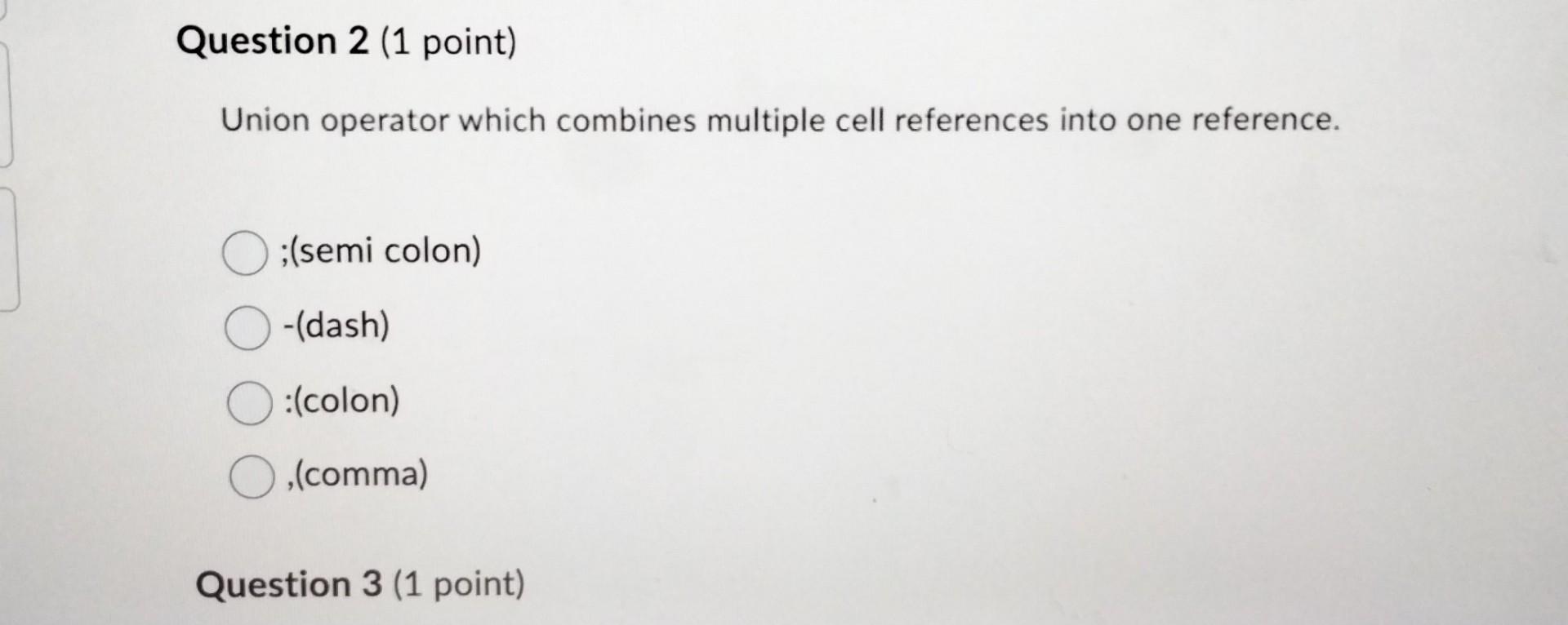 Solved Union operator which combines multiple cell | Chegg.com