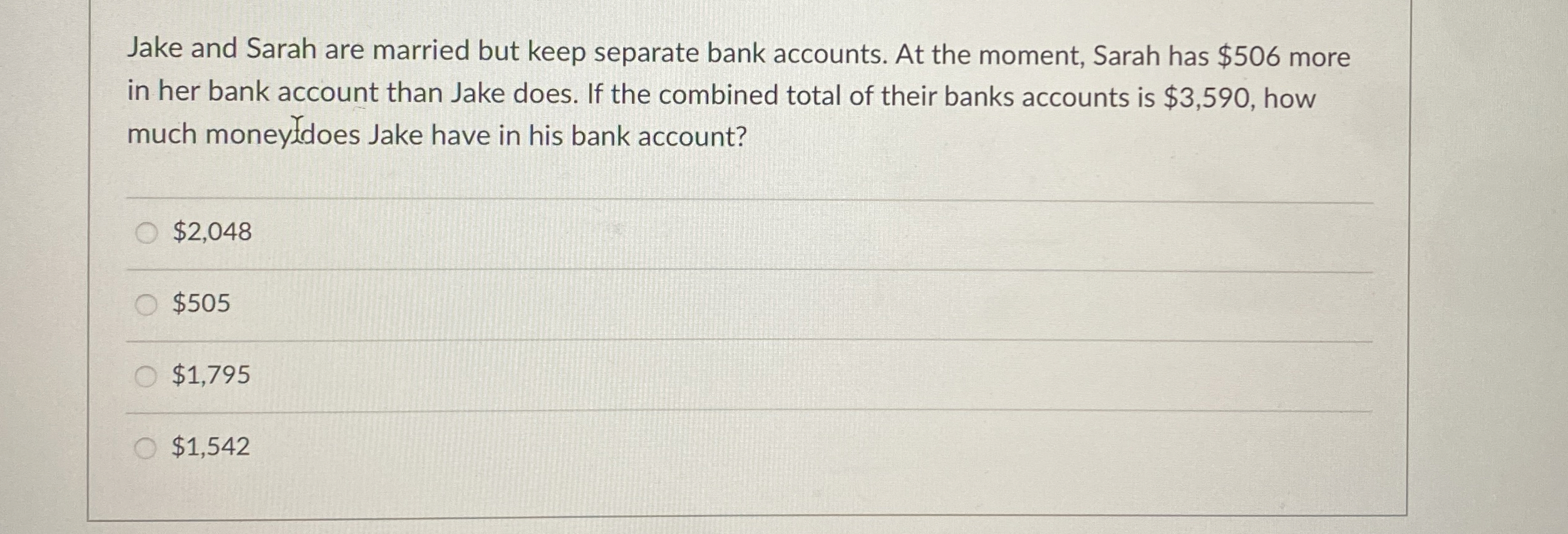 Solved Jake and Sarah are married but keep separate bank | Chegg.com