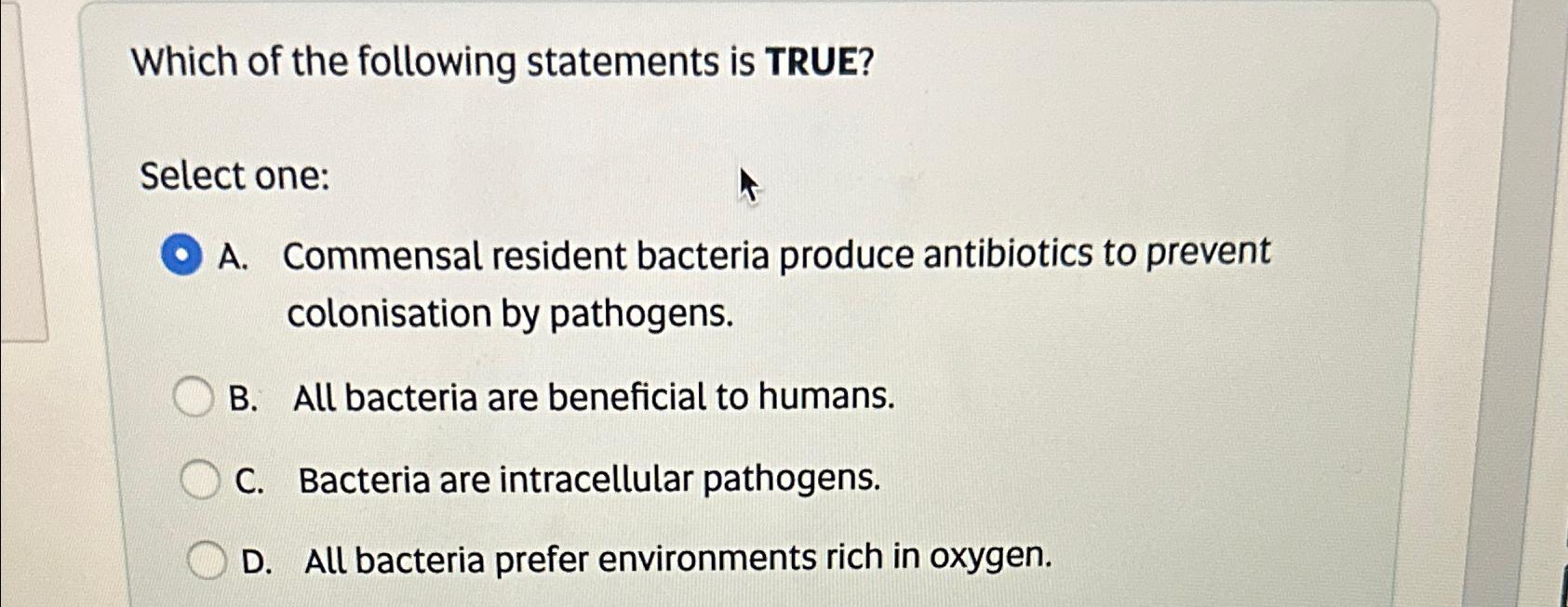 Solved Which of the following statements is TRUE?Select | Chegg.com