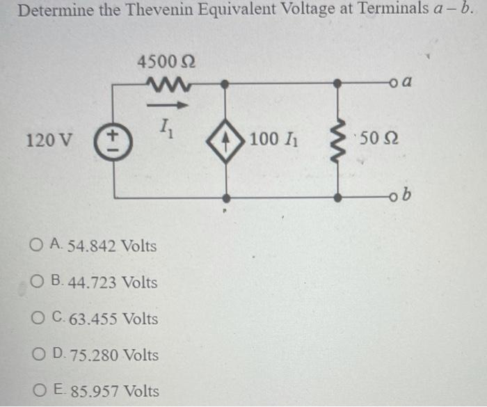 Solved Determine the Thevenin Equivalent Voltage at | Chegg.com