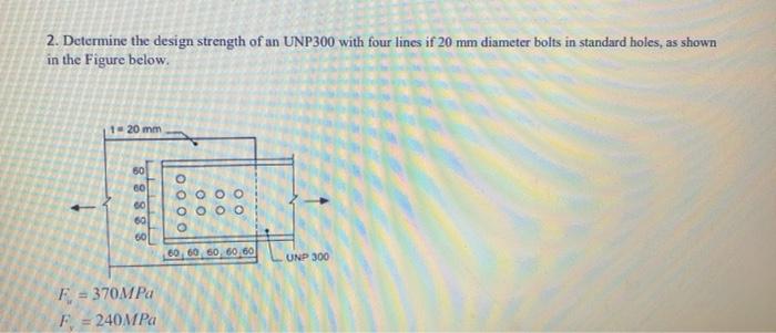 Solved 2. Determine the design strength of an UNP300 with | Chegg.com