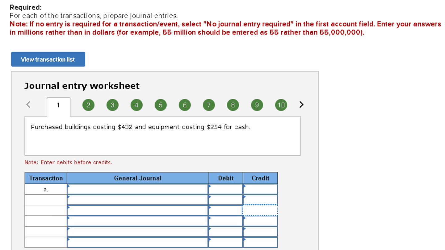 Solved Required:For each of the transactions, prepare | Chegg.com