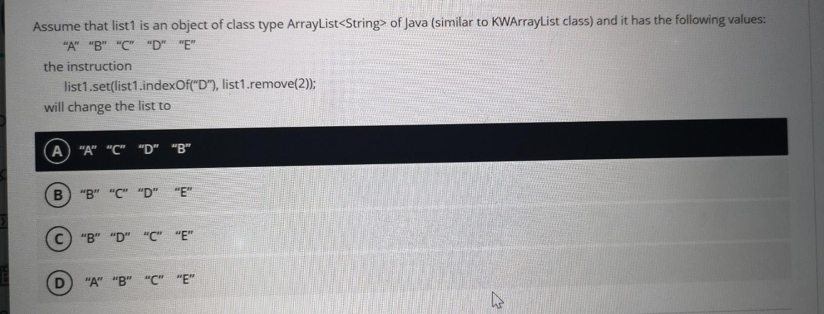 Solved Assume that list1 is an object of class type | Chegg.com