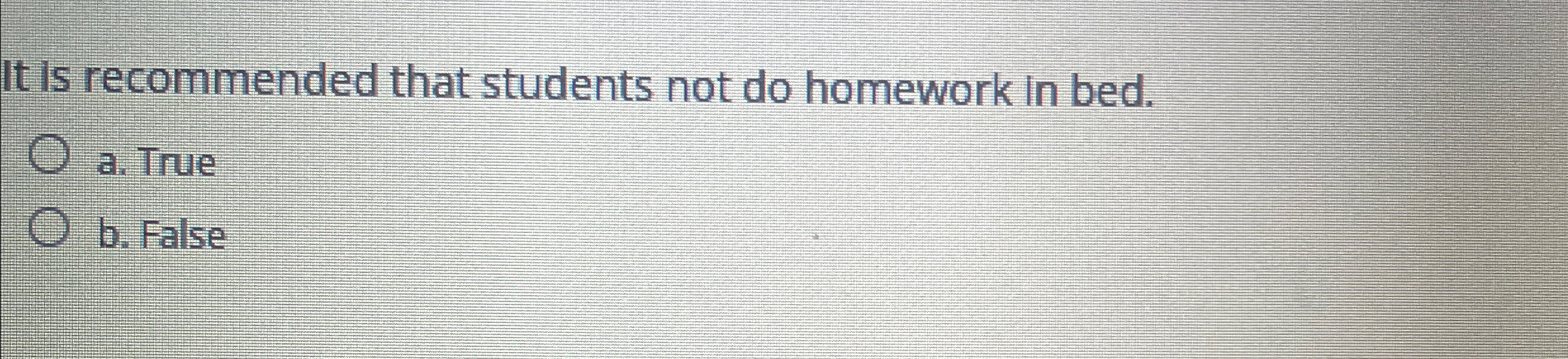 Solved It is recommended that students not do homework in | Chegg.com