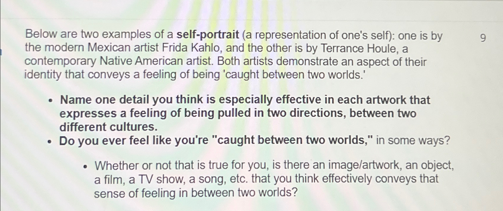 Solved Below are two examples of a self-portrait (a | Chegg.com