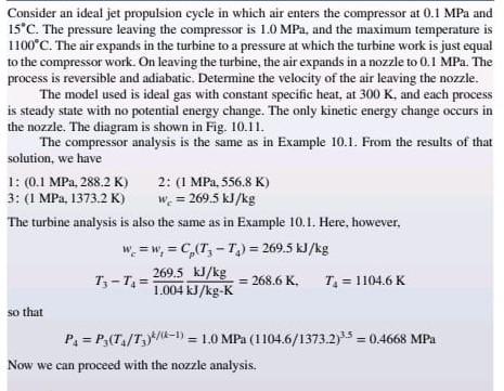 Consider an ideal jet propulsion cycle in which air | Chegg.com