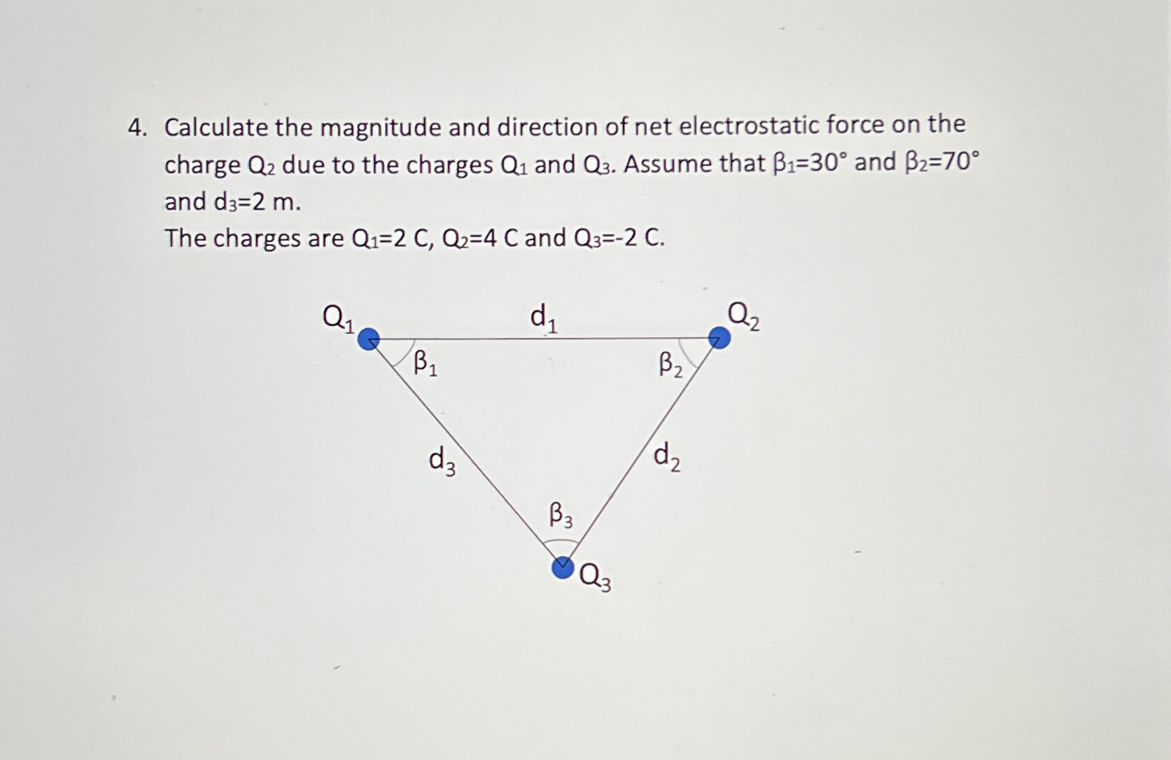 Solved Calculate the magnitude and direction of net | Chegg.com