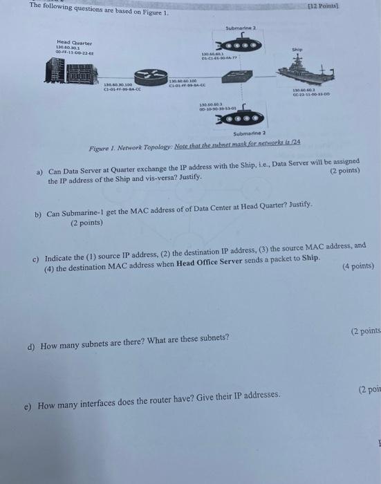 The following questions are based on Figure 1. [12 | Chegg.com