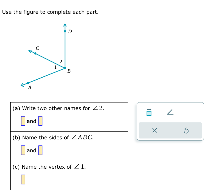 Solved Use the figure to complete each part.(a) ﻿Write two | Chegg.com