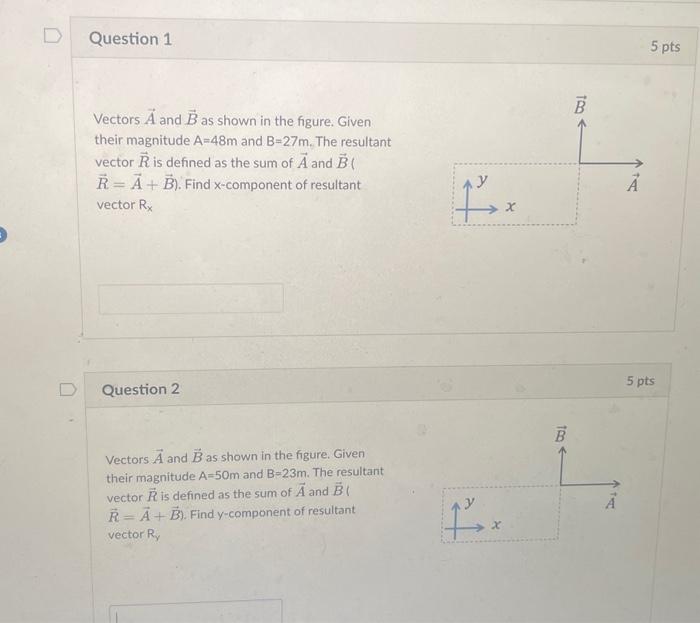 Solved Vectors A and B as shown in the figure. Given their | Chegg.com