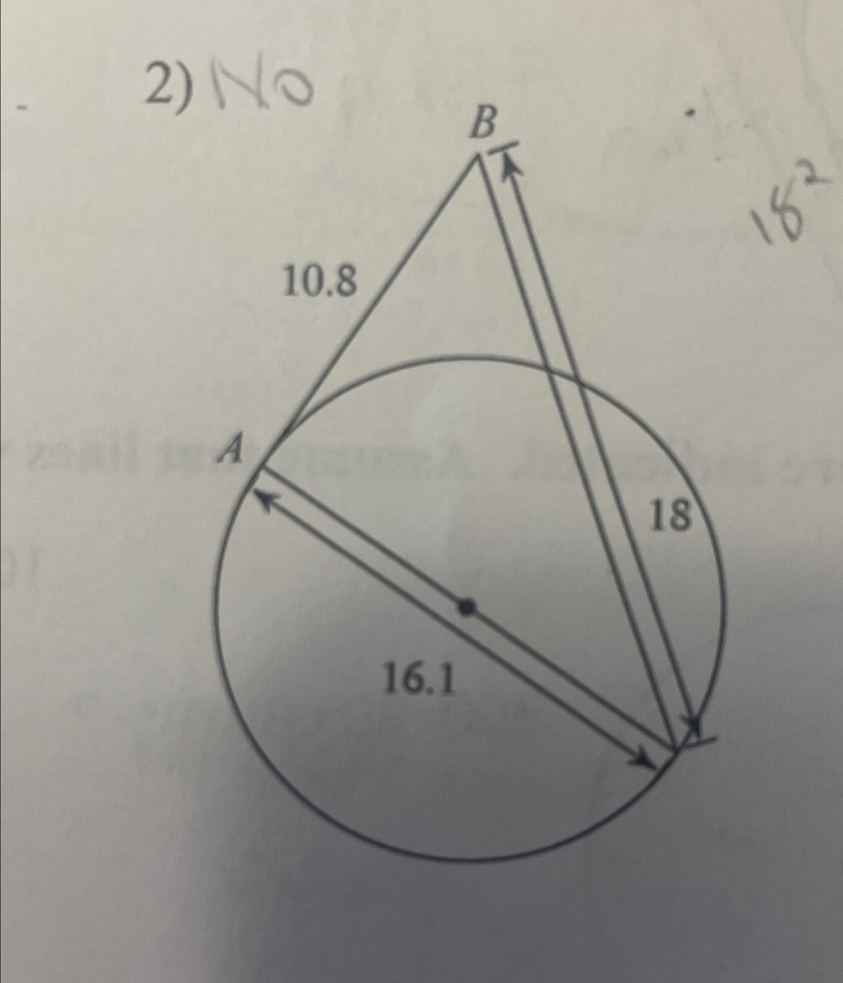 Solved Determine if line AB is tangent to the circle | Chegg.com