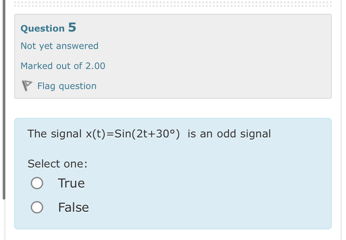 Solved Question 5Not yet answeredMarked out of 2.00Flag | Chegg.com