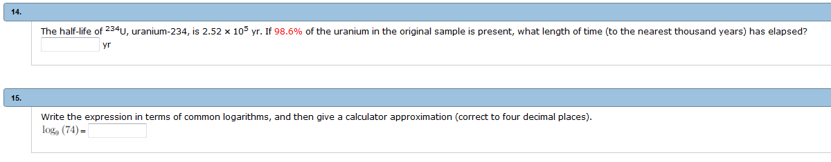 Solved The half-life of 234u, uranium-234, is 2.52 x 105 yr. | Chegg.com