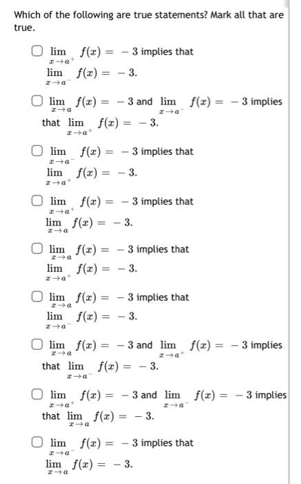 Solved Which of the following are true statements? Mark all | Chegg.com