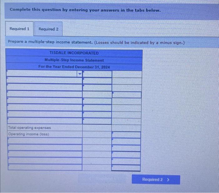 Solved Exercise 6-3 (Algo) Prepare a multiple-step income | Chegg.com