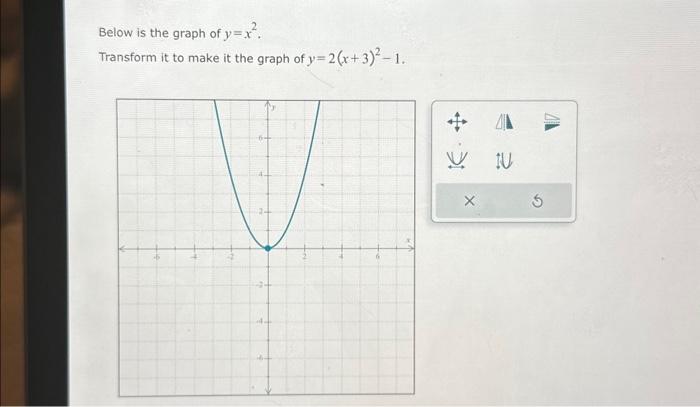 Solved Below is the graph of y=x2. Transform it to make it | Chegg.com