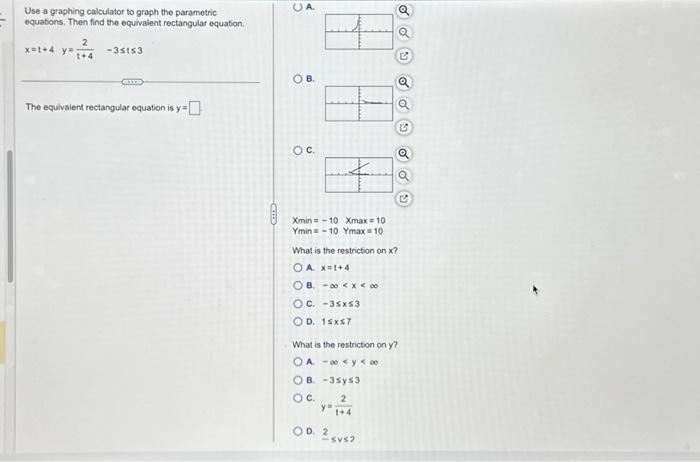 Solved Use a graphing calculator to graph the parametric | Chegg.com