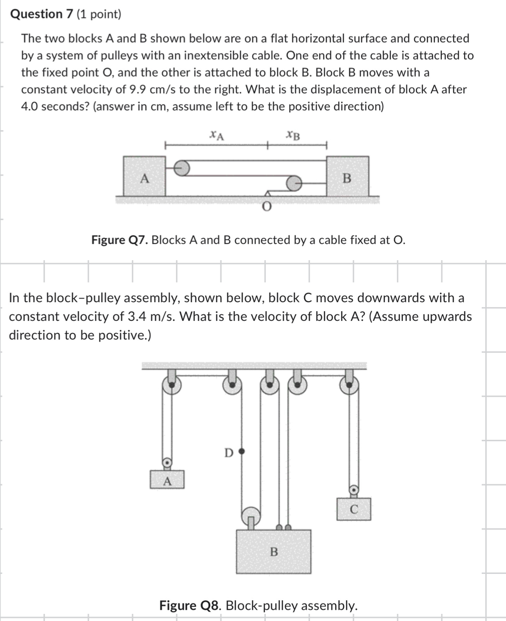 Solved Question 7 (1 ﻿point) ﻿The two blocks \( ﻿A \) ﻿and | Chegg.com