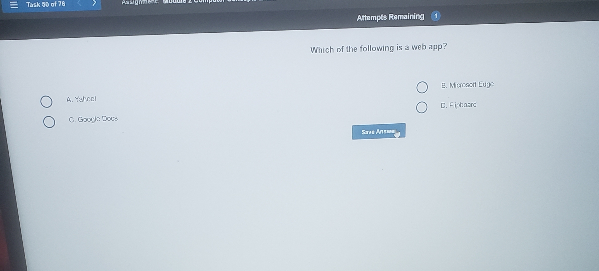 Solved Attempts Remaining (1)Which of the following is a web | Chegg.com