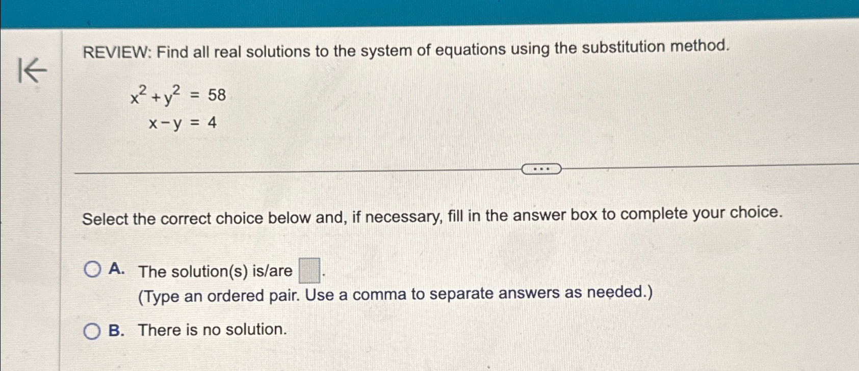 Solved REVIEW: Find all real solutions to the system of | Chegg.com