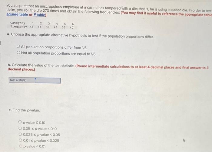 Solved You suspect that an unscrupulous employee at a casino | Chegg.com