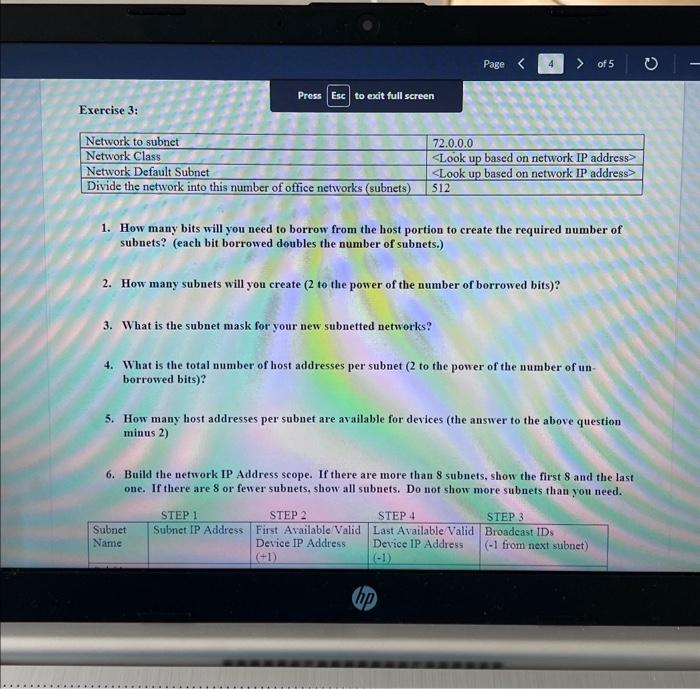 Solved 1. How many bits will you need to borrow from the | Chegg.com