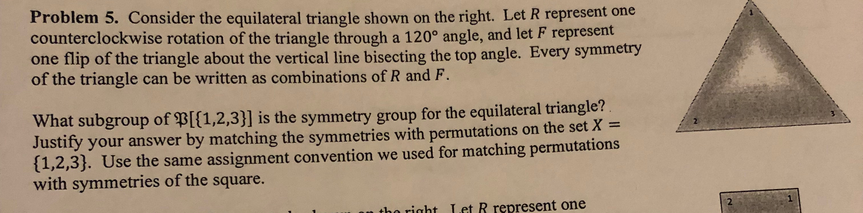 Solved Problem 5. ﻿Consider the equilateral triangle shown | Chegg.com
