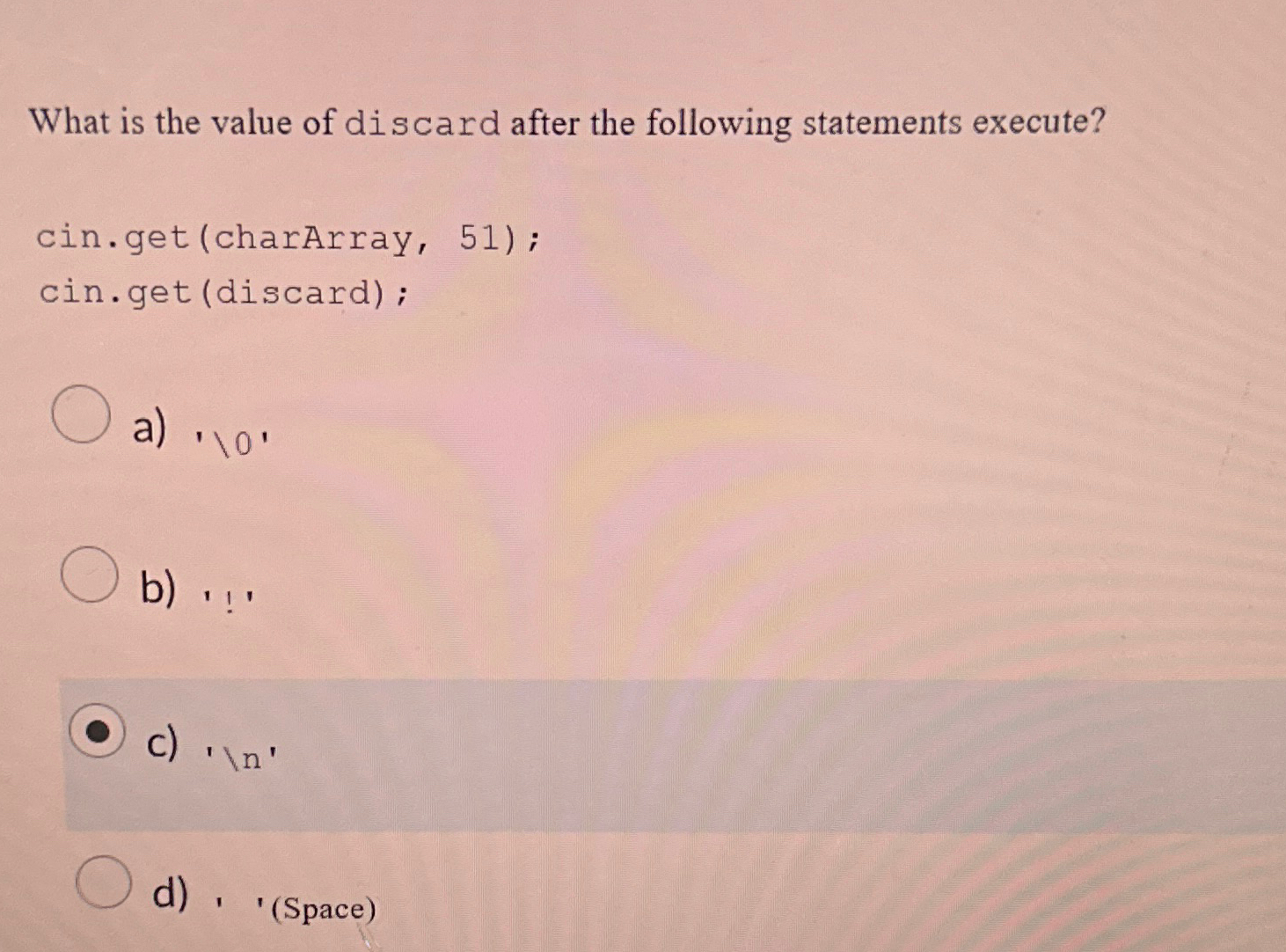 Solved What is the value of discard after the following | Chegg.com