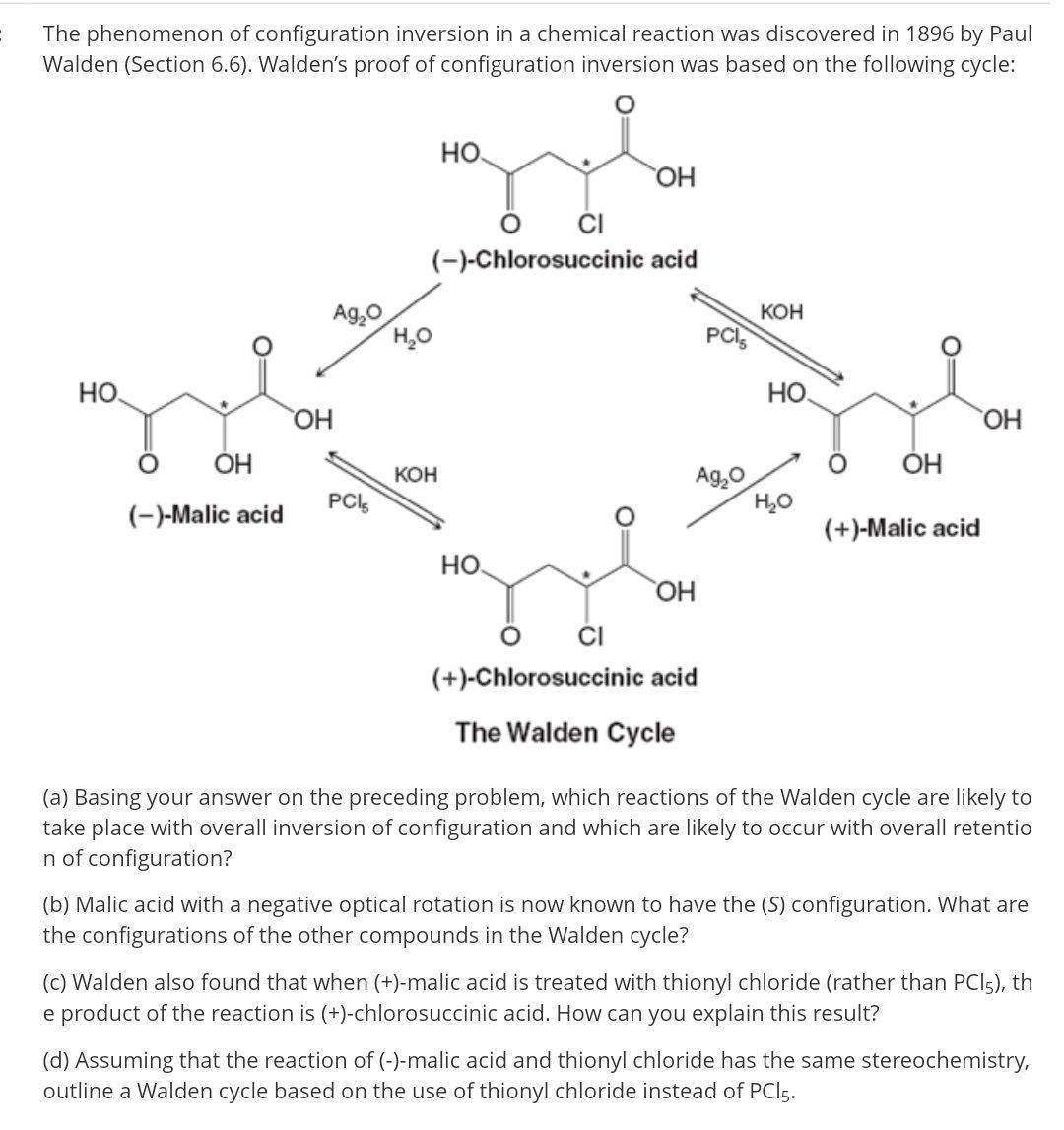 Solved The phenomenon of configuration inversion in a | Chegg.com