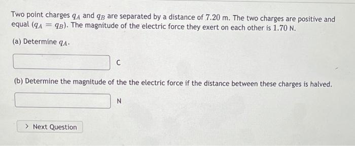 Solved Two point charges qa and QB are separated by a | Chegg.com