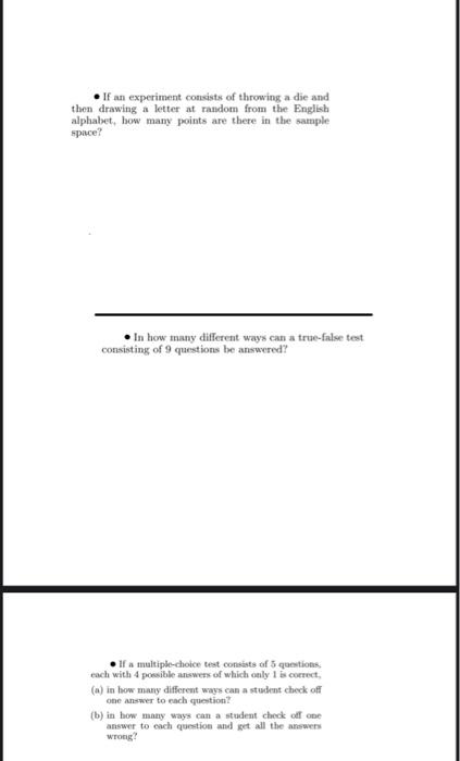 Solved If an experiment consists of throwing a die and then | Chegg.com