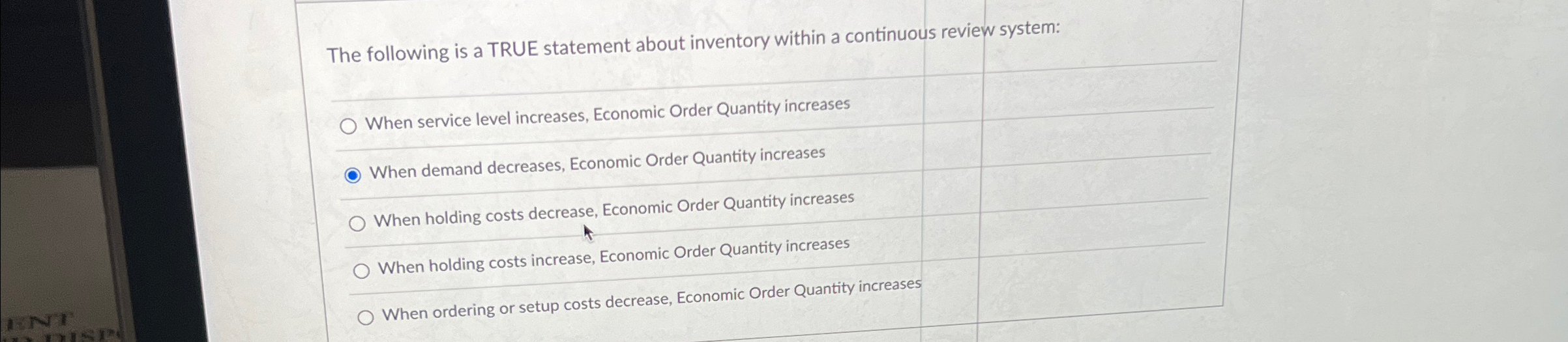 Solved The following is a TRUE statement about inventory | Chegg.com