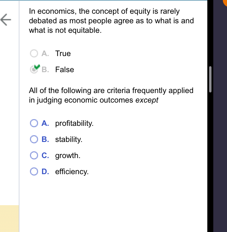 Solved In economics, the concept of equity is rarely debated | Chegg.com