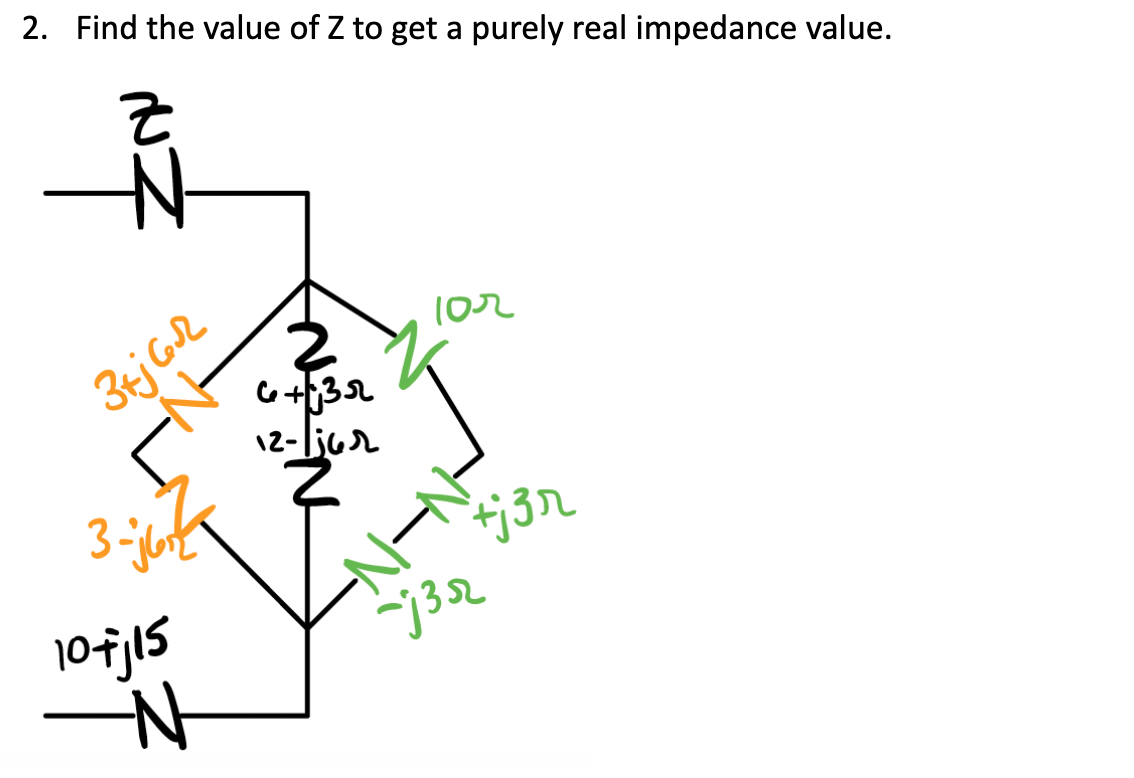Solved Find the value of Z ﻿to get a purely real impedance | Chegg.com