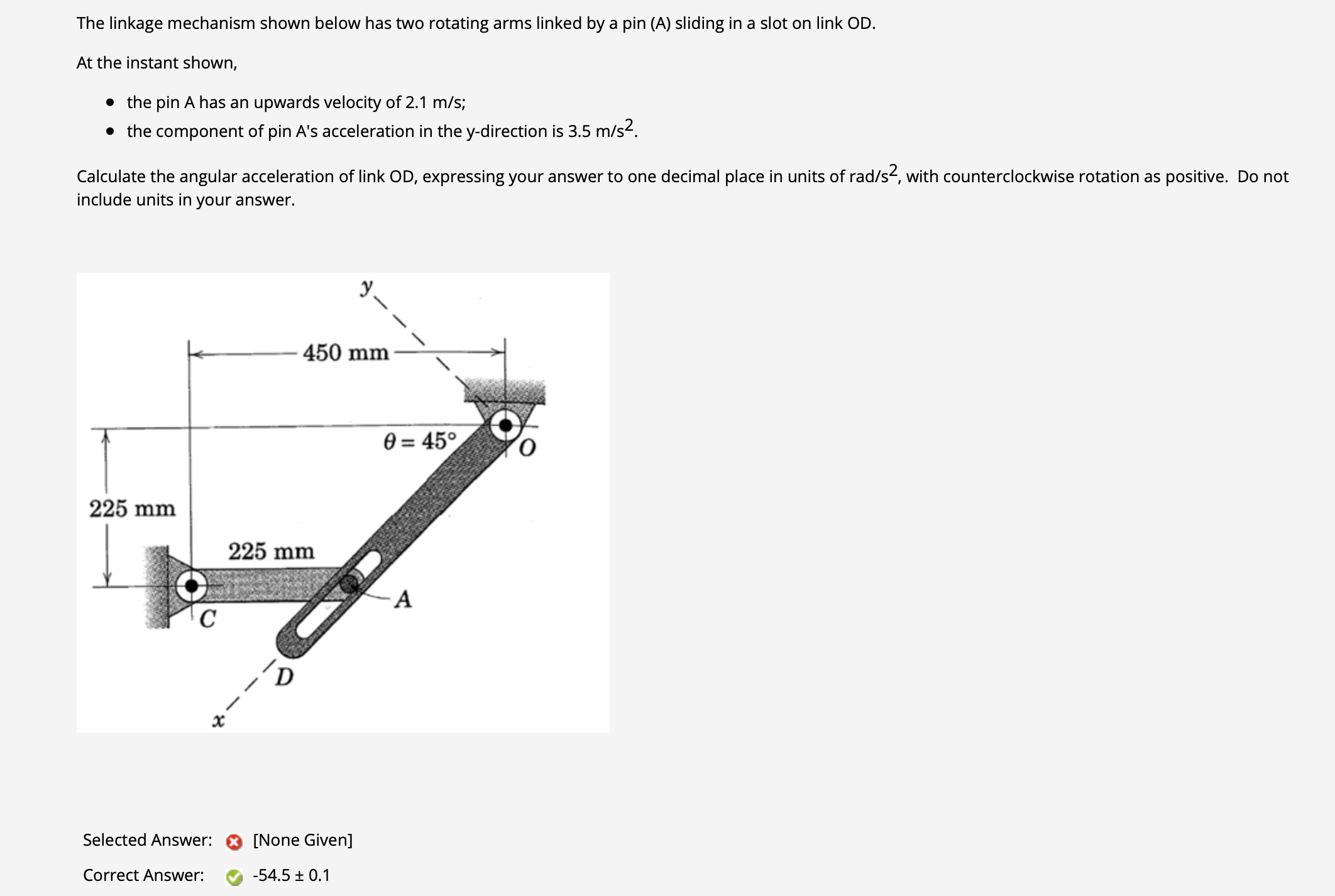 The linkage mechanism shown below has two rotating | Chegg.com