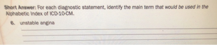 Solved Short Answer: For each diagnostic statement, identify | Chegg.com