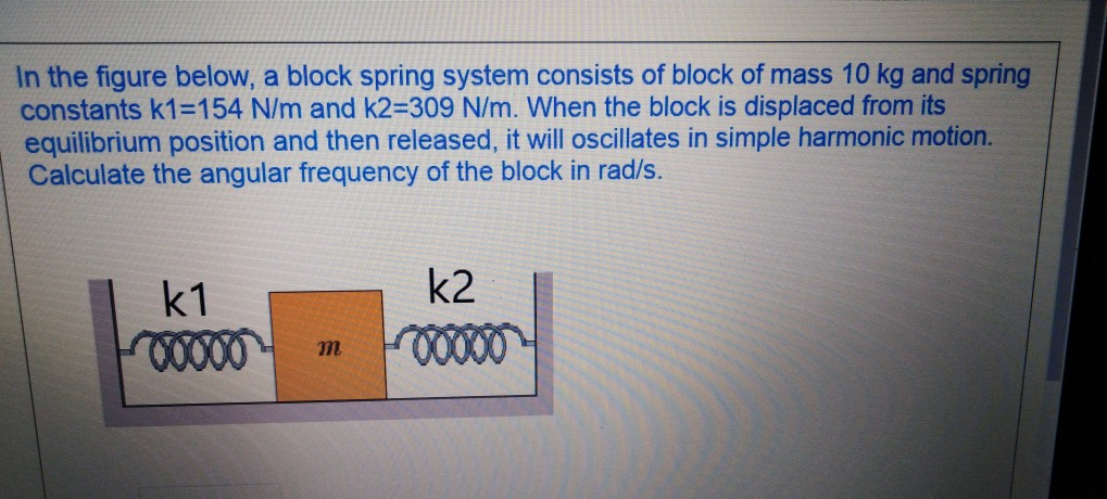 Solved In the figure below, a block spring system consists | Chegg.com