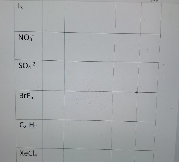 Solved Formula Lewis Structures # of Valence electrons | Chegg.com