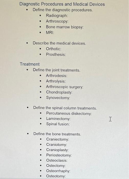 Solved Diagnostic Procedures and Medical Devices - Define | Chegg.com