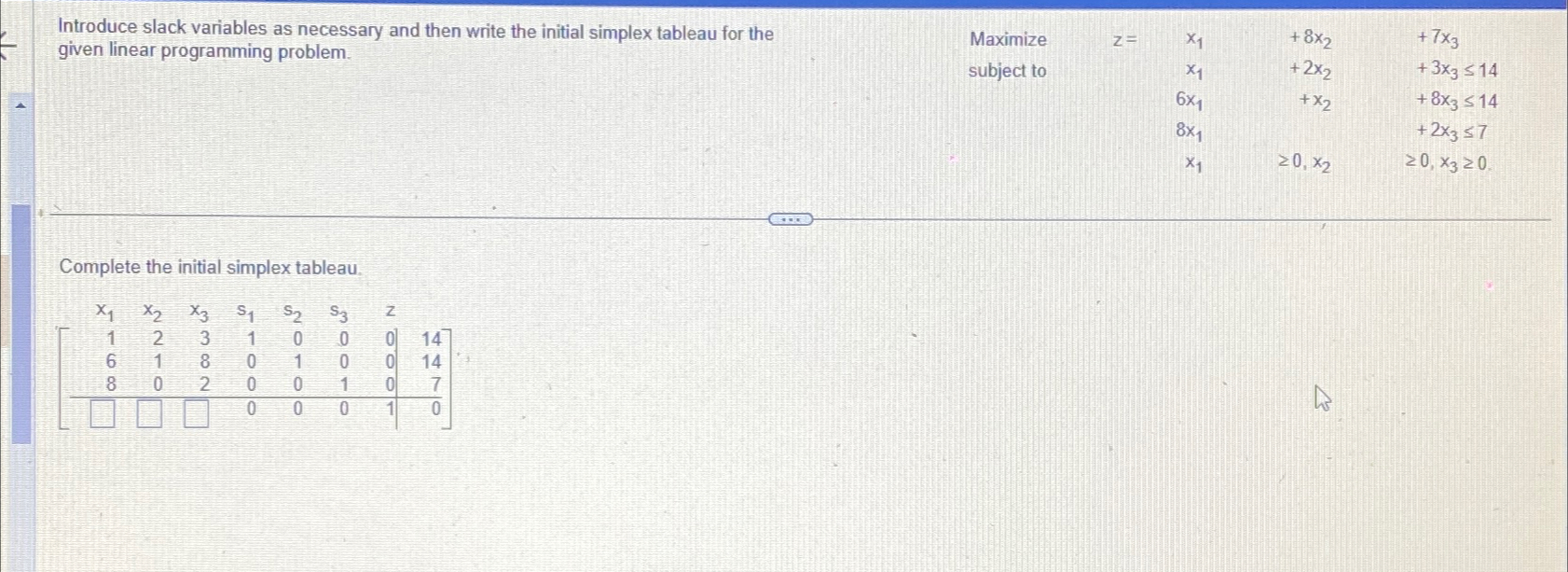 Solved Introduce slack variables as necessary and then write | Chegg.com