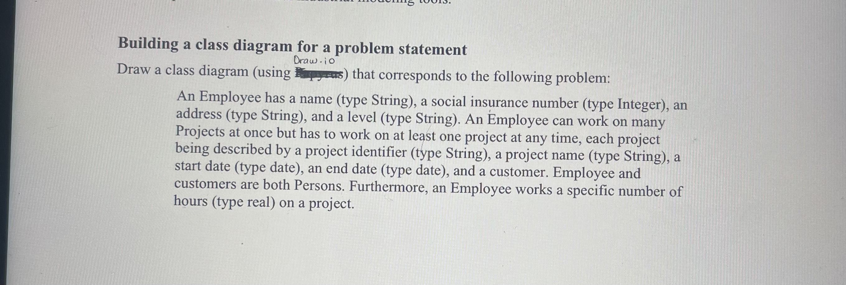 Solved Building a class diagram for a problem statement: | Chegg.com