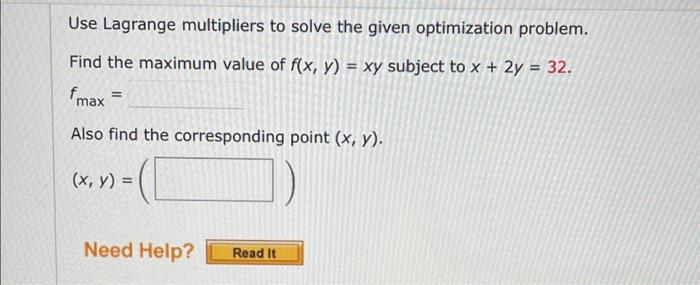 Solved - Solve the given optimization problem by using | Chegg.com