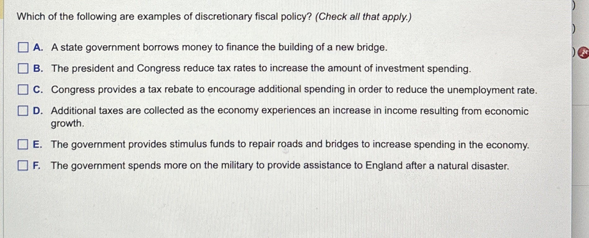 Solved Which of the following are examples of discretionary | Chegg.com