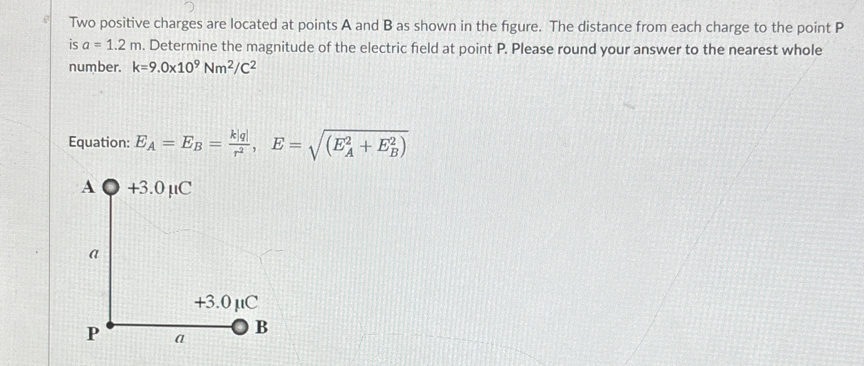 Solved Two positive charges are located at points A and B | Chegg.com